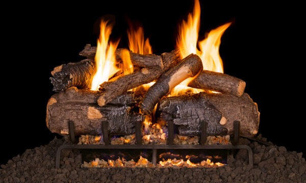 Realfyre- Charred American Oak Vented Gas Logs Set With Burner ...